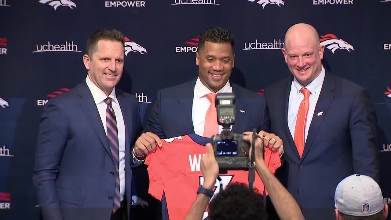 'Broncos County, let's ride': Broncos formally introduce Russell Wilson ...