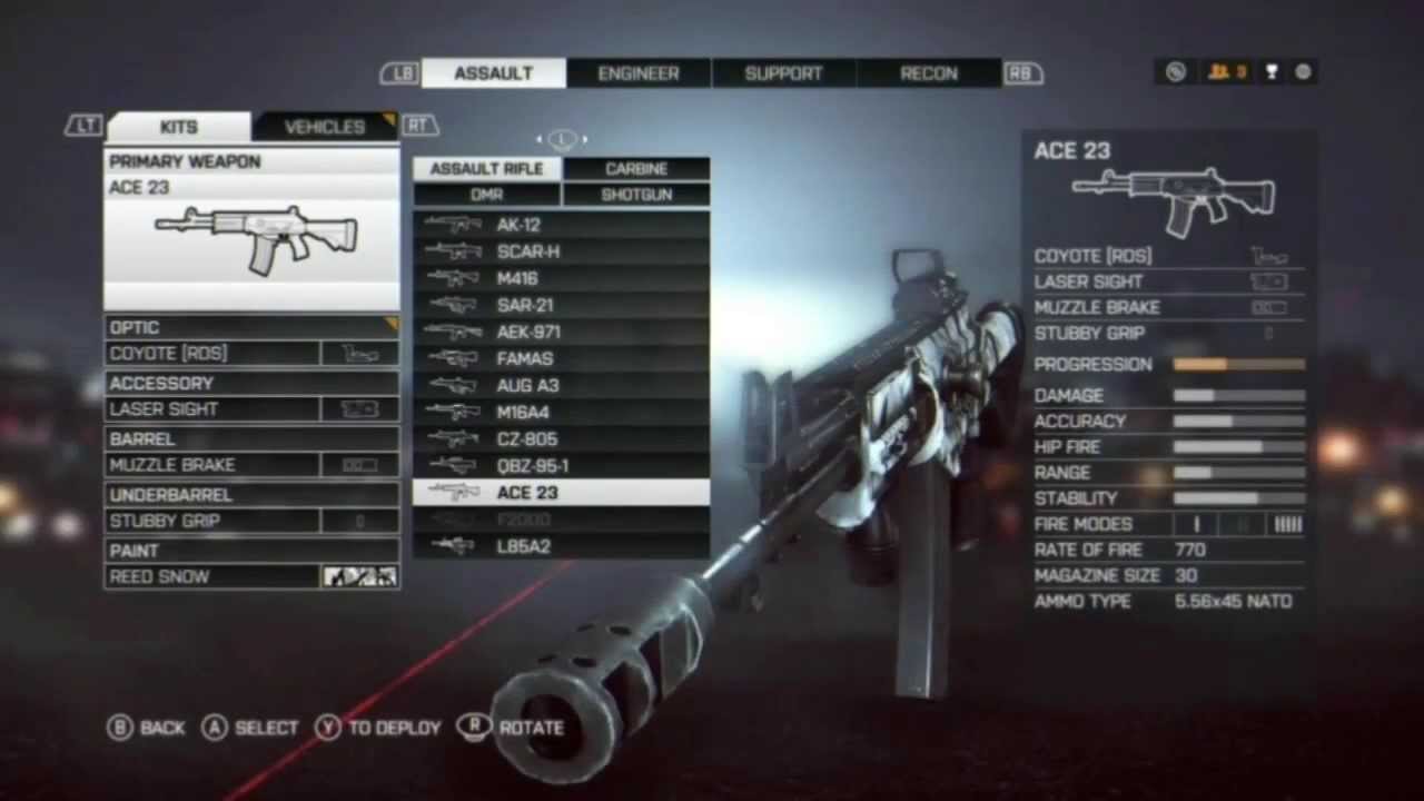 (BF4) ACE 23 Weapon Review - Best Assault Rifle #1 - YouTube