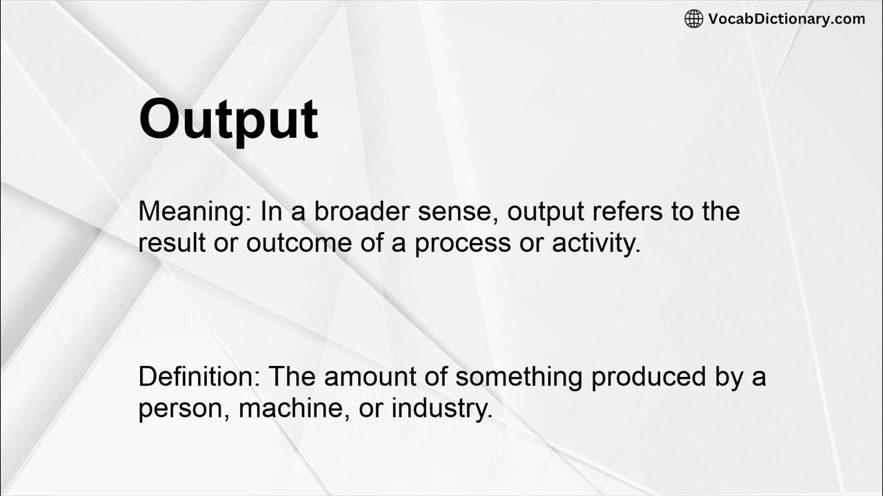Output Meaning - YouTube