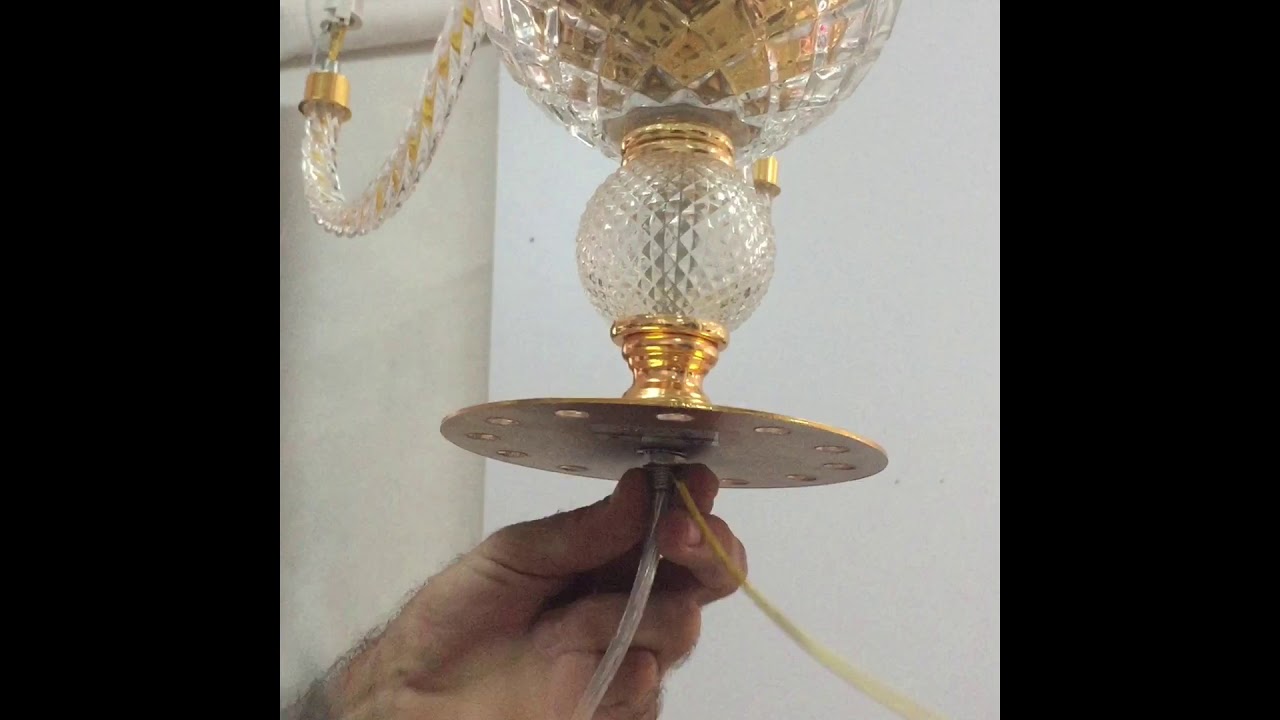 How to install crystal chandelier two floor ? - YouTube