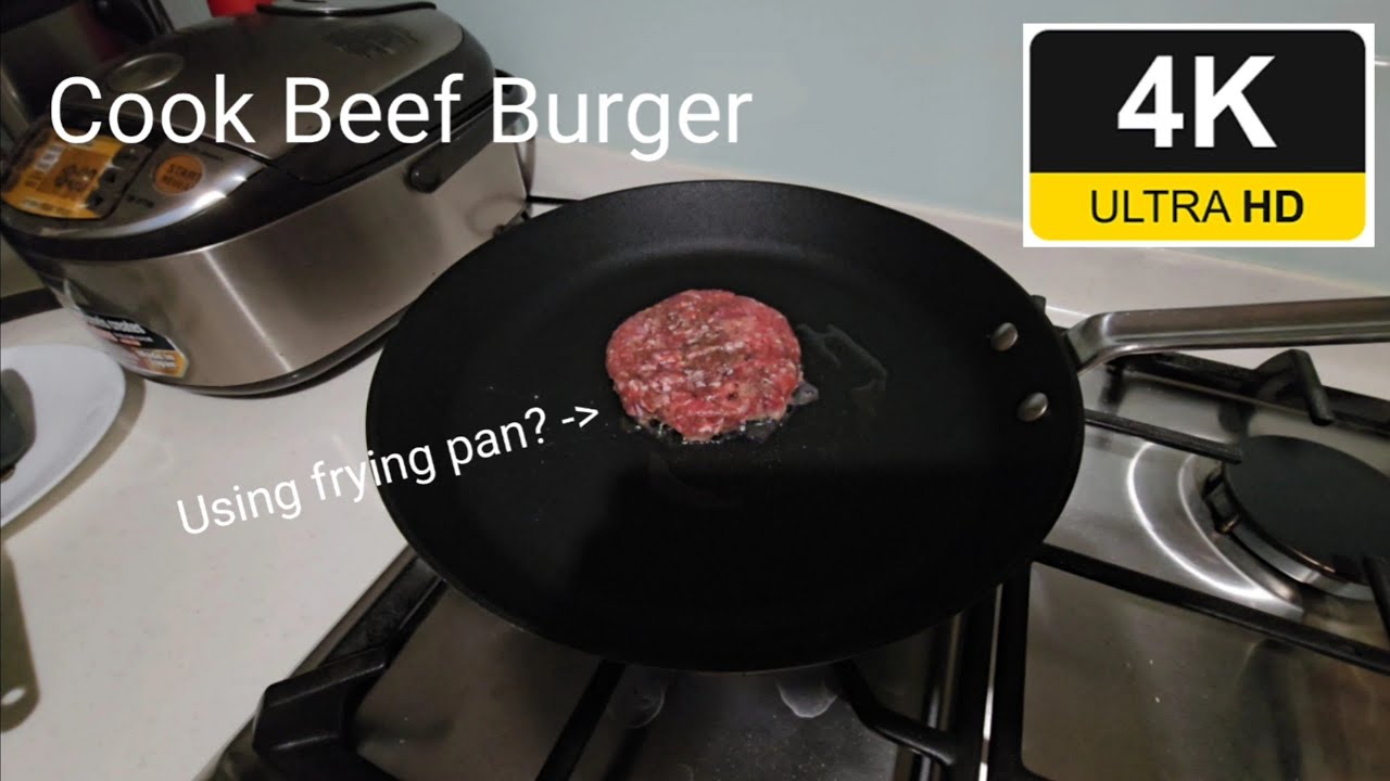 How to cook Beef Burger using frying pan - YouTube