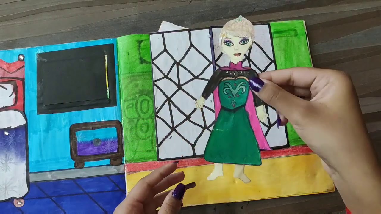 Paper Quiet Book || Playing with Elsa in Quiet book|| Frozen Quiet Book ...