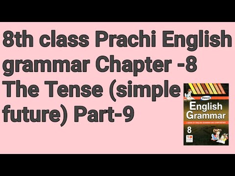 8th Class Prachi English Grammar Chapter No. 8, The Tense (Simple Future ) Part-9 - YouTube