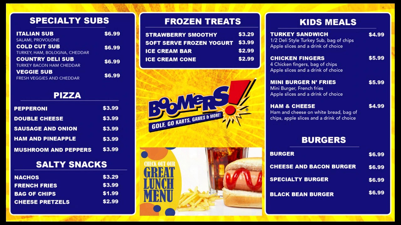 Boomers Menu - YouTube