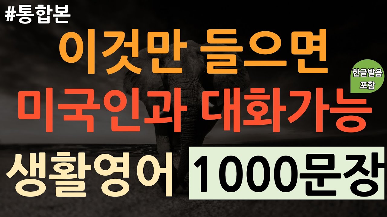 통합본 쉬운생활영어 1000문장 4시간 흘려듣기 바쁘신 분들 이것만 들으세요 영어 외우지 마세요 쉽고짧은 실생활 기초영어 부담없이 틀어 놓기 한글