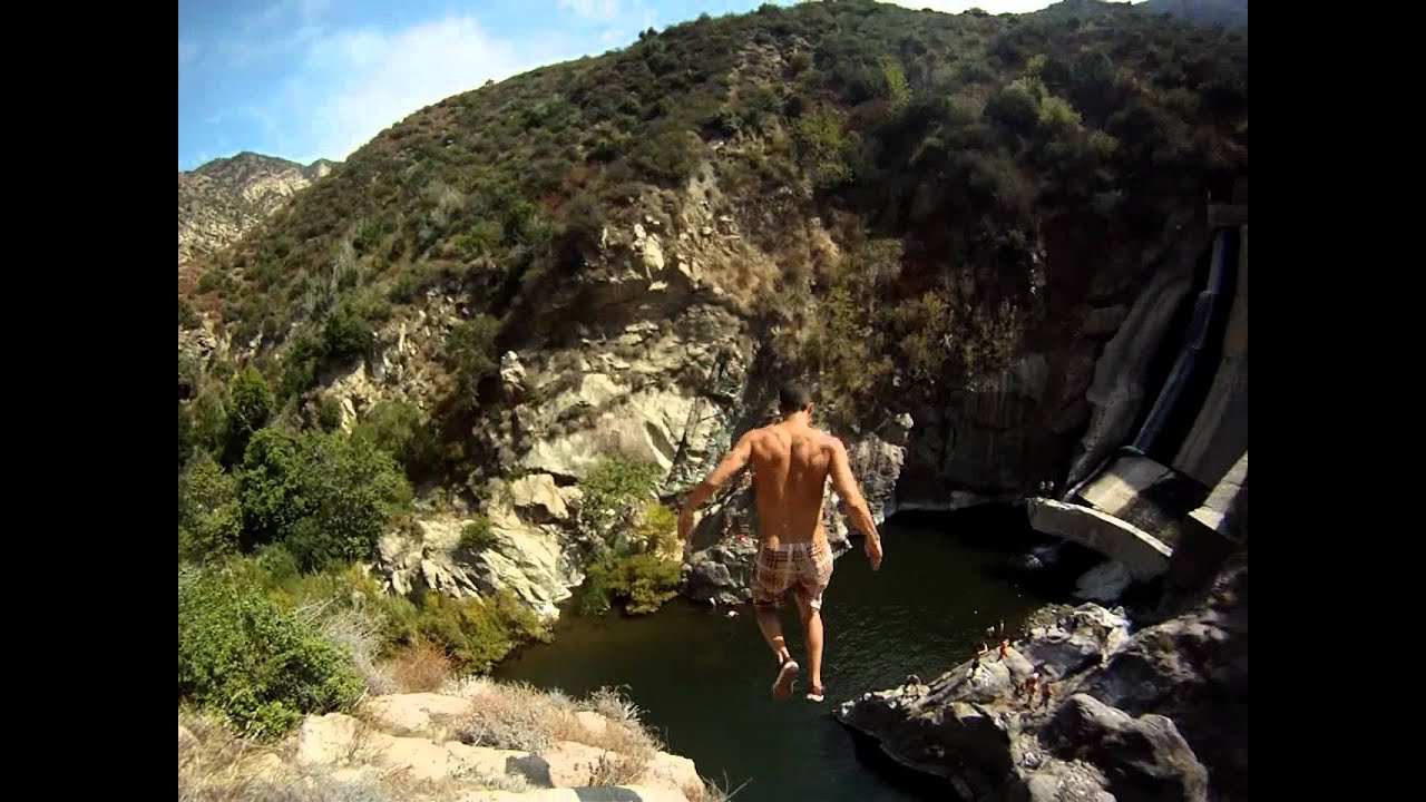 Rindge Dam 78 ft. cliff jump!!! - YouTube