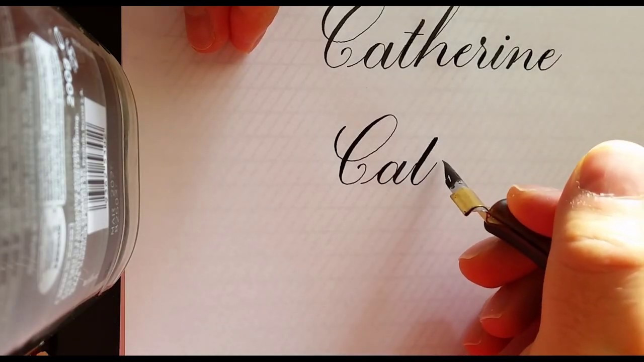 Copperplate Calligraphy - Catherine - 3x speed - YouTube