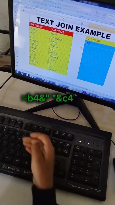 Excel text join example - YouTube