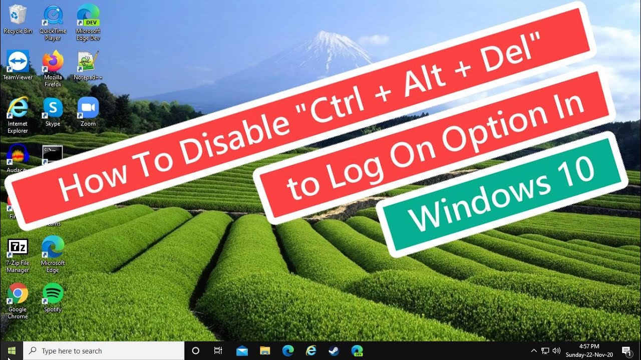 Windows 10 - How To Disable "Ctrl + Alt + Del to Log on" Option - YouTube