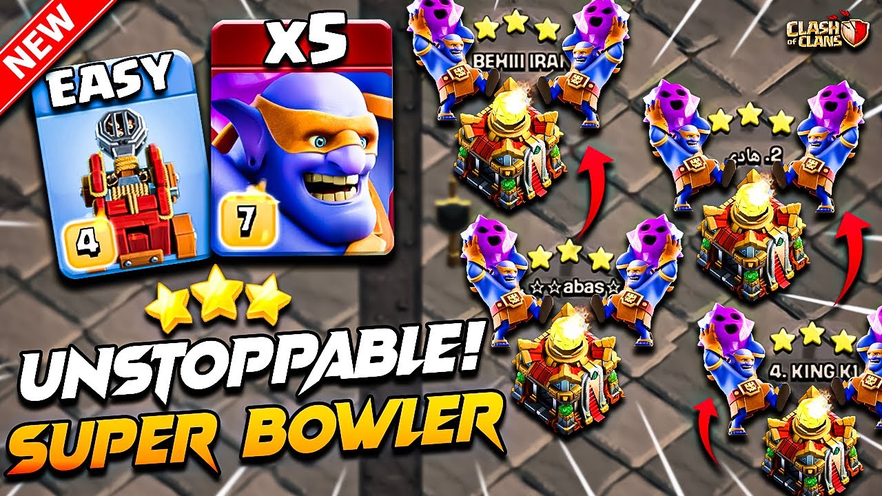 Unstoppable Th16 SUPER BOWLER Attack Strategy Clash Of Clans | Best ...