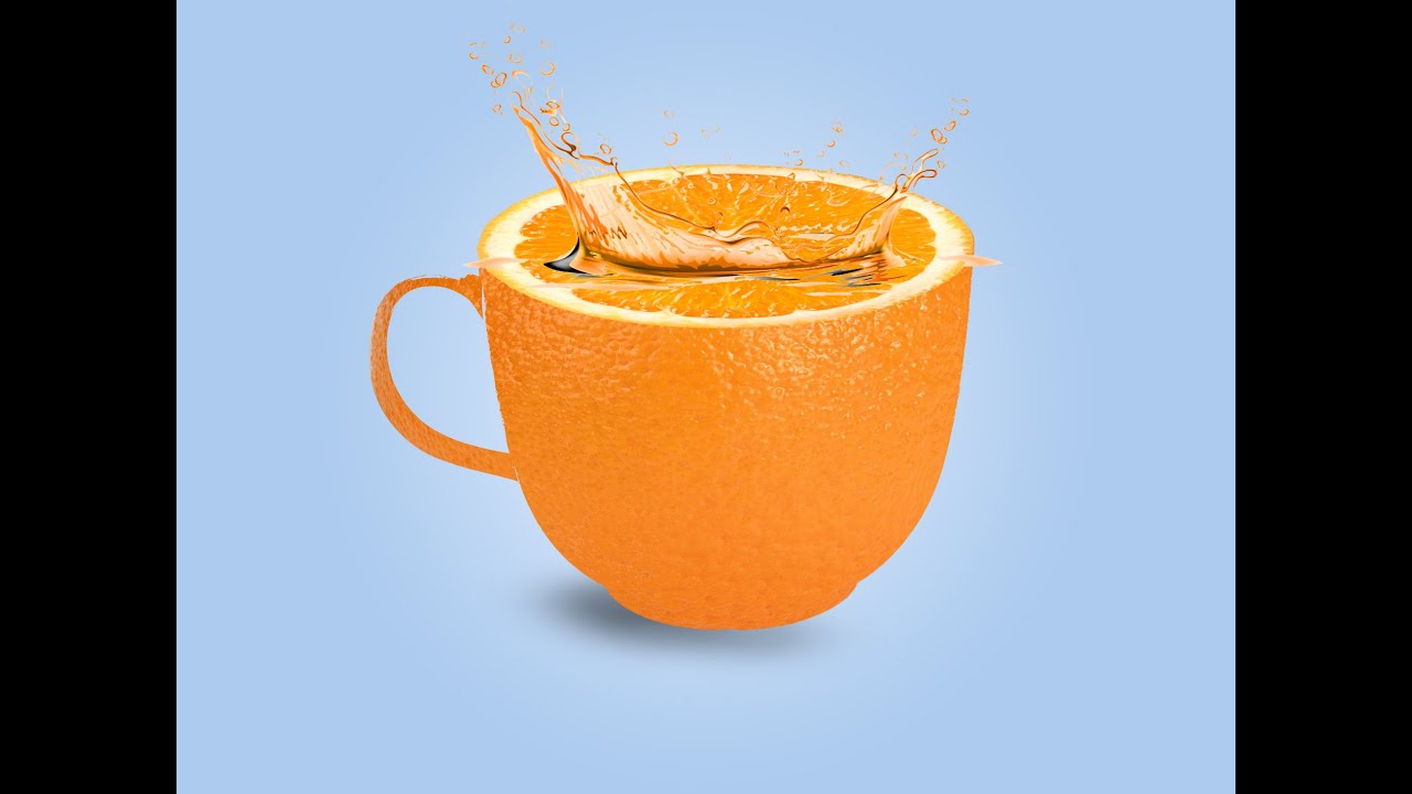 How to manipulation cup with orange texture using Adobe Photoshop - YouTube