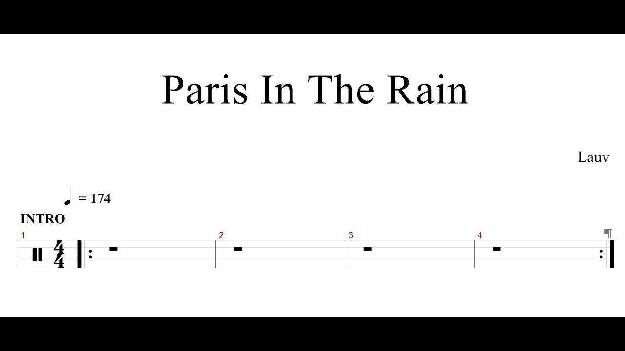 Lauv-Paris In The Rain | DRUM SHEET MUSIC - YouTube