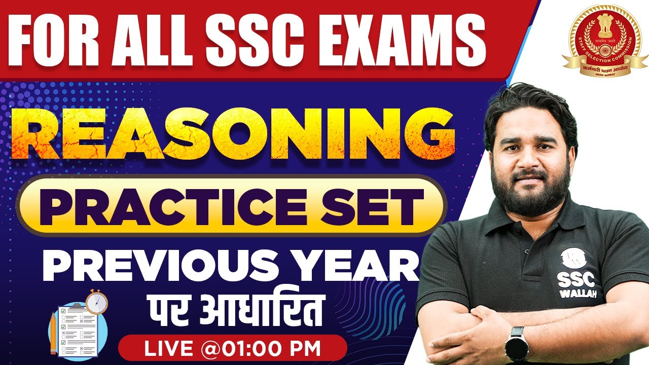 SSC Reasoning Classes | Reasoning Practice Set - 4 | Reasoning PYQs For ...
