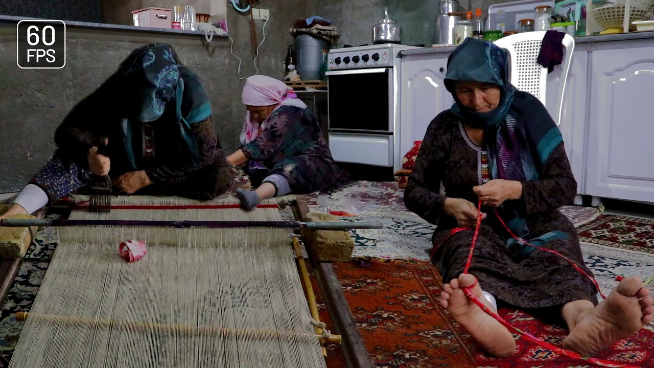 How to weave a rug in a #rural way ( In the Turkmen way )| The nomadic ...