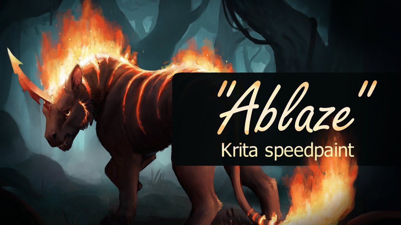 Painting my character Blaze again (but on fire) - Krita Speedpaint ...