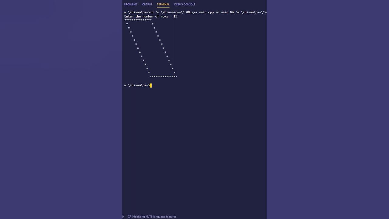 C Program To Print Hollow Mirrored Rhombus Star Pattern Pwos Shorts Youtube