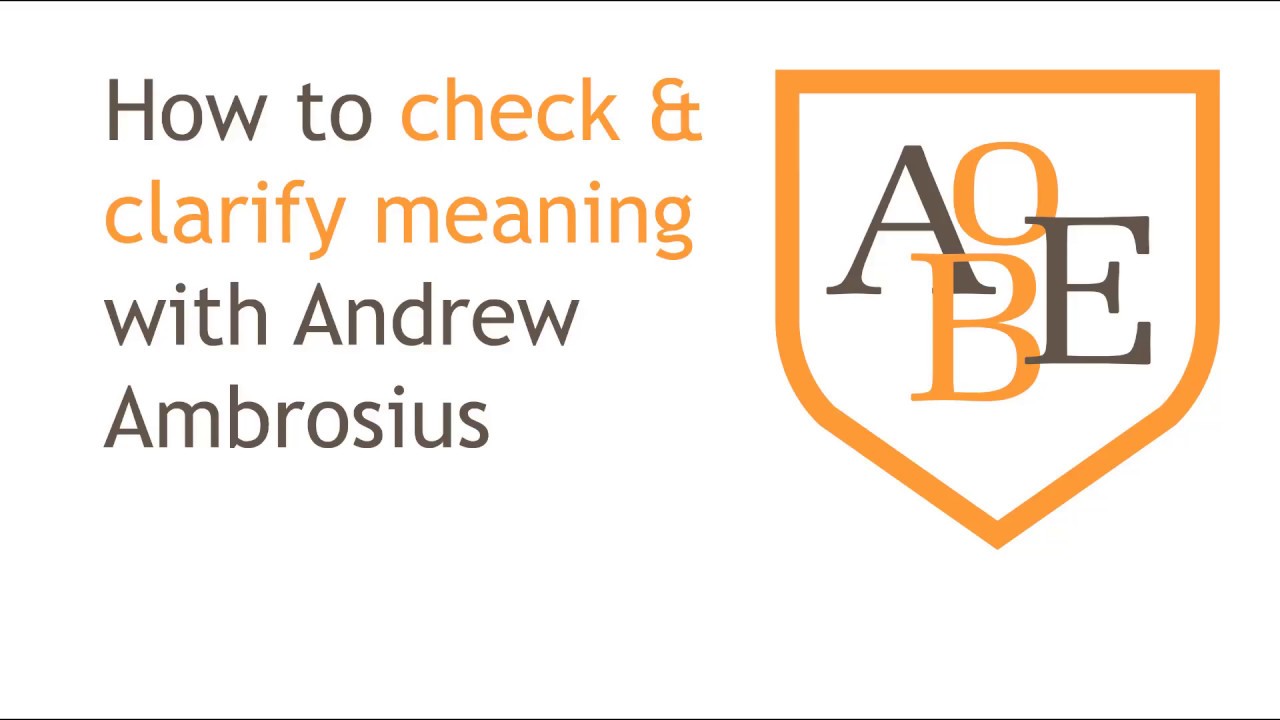 013 How To Check And Clarify Meaning YouTube
