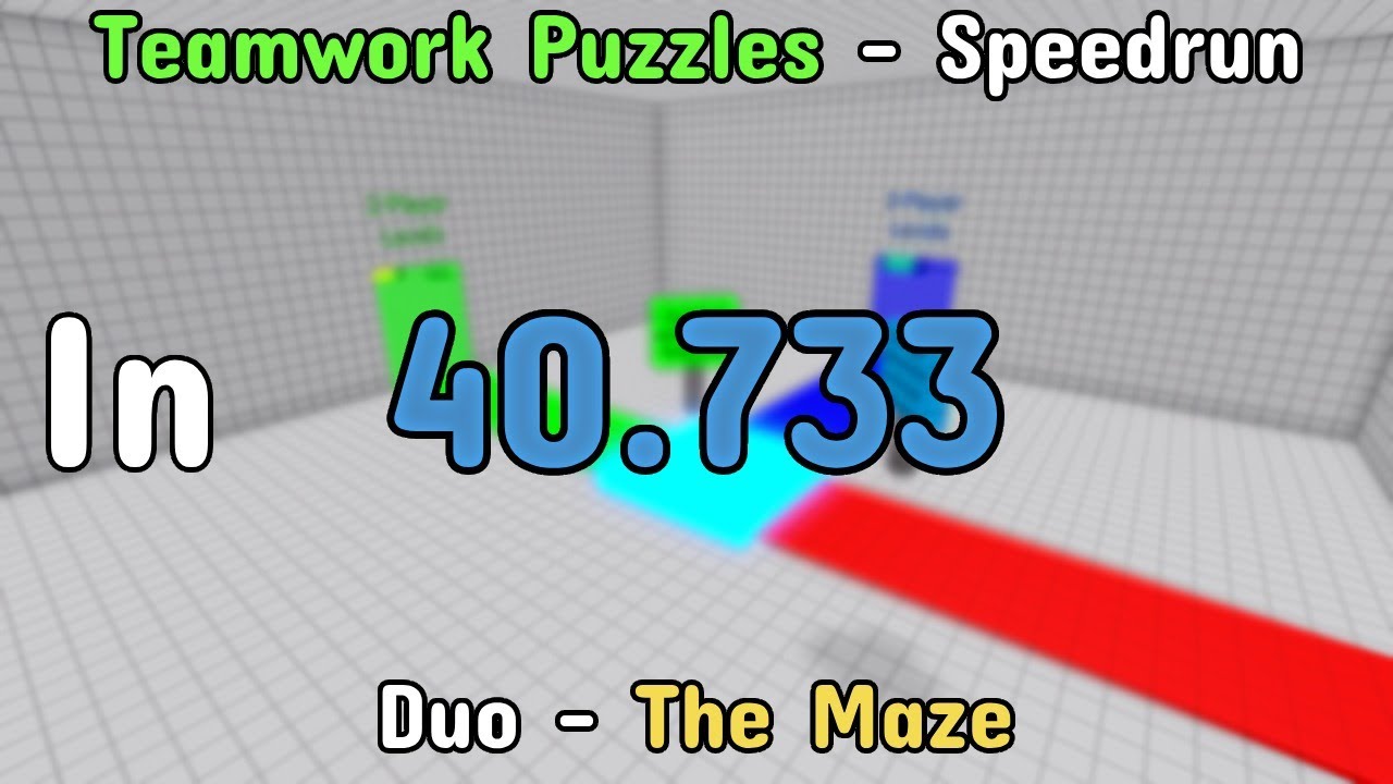 Roblox Teamwork Puzzles Speedrun Level "The Maze" in 40.733 - YouTube