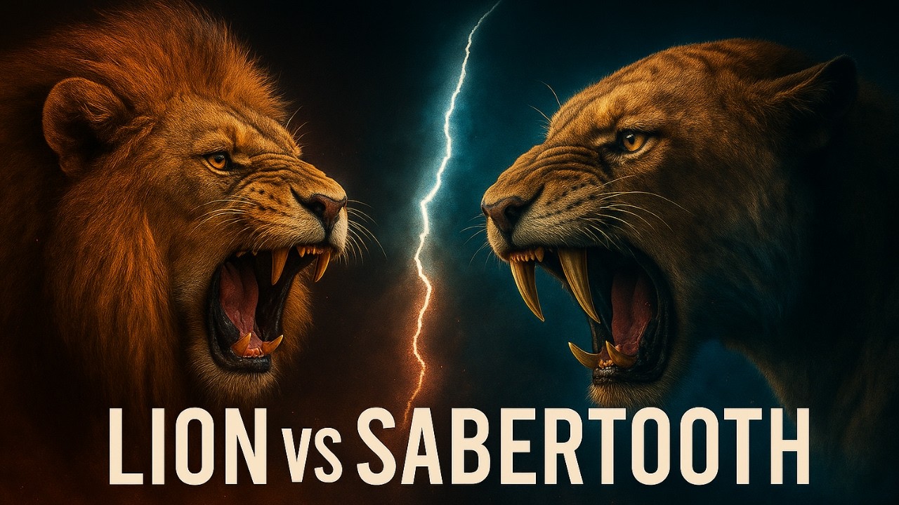 Lion 🦁 vs Sabertooth Tiger 🐯 – யார் உண்மையிலேயே ராஜா? - YouTube