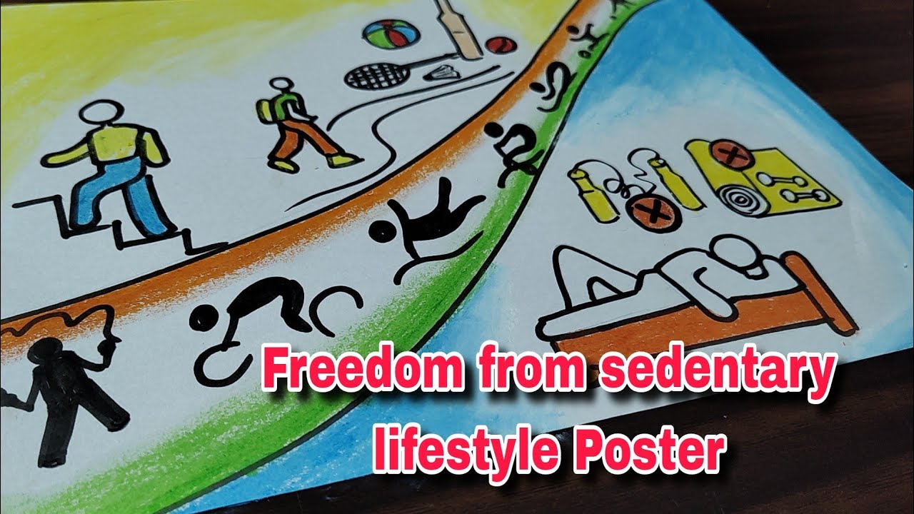 Freedom from sedentary lifestyle drawing / sendetary lifestyle drawing ...