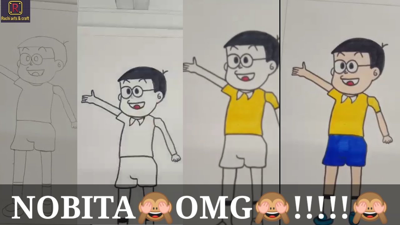 Nobita drawing with basic skills🔥🔥🙈 - YouTube