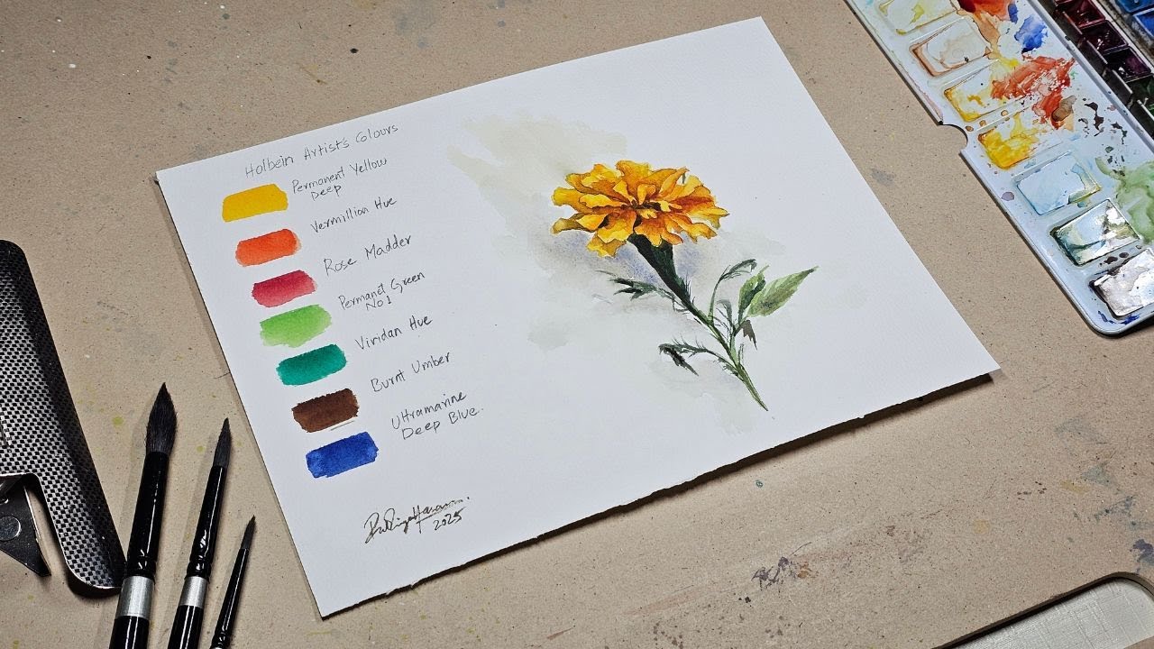 Step-by-step flower painting in watercolor | Watercolor Painting ...
