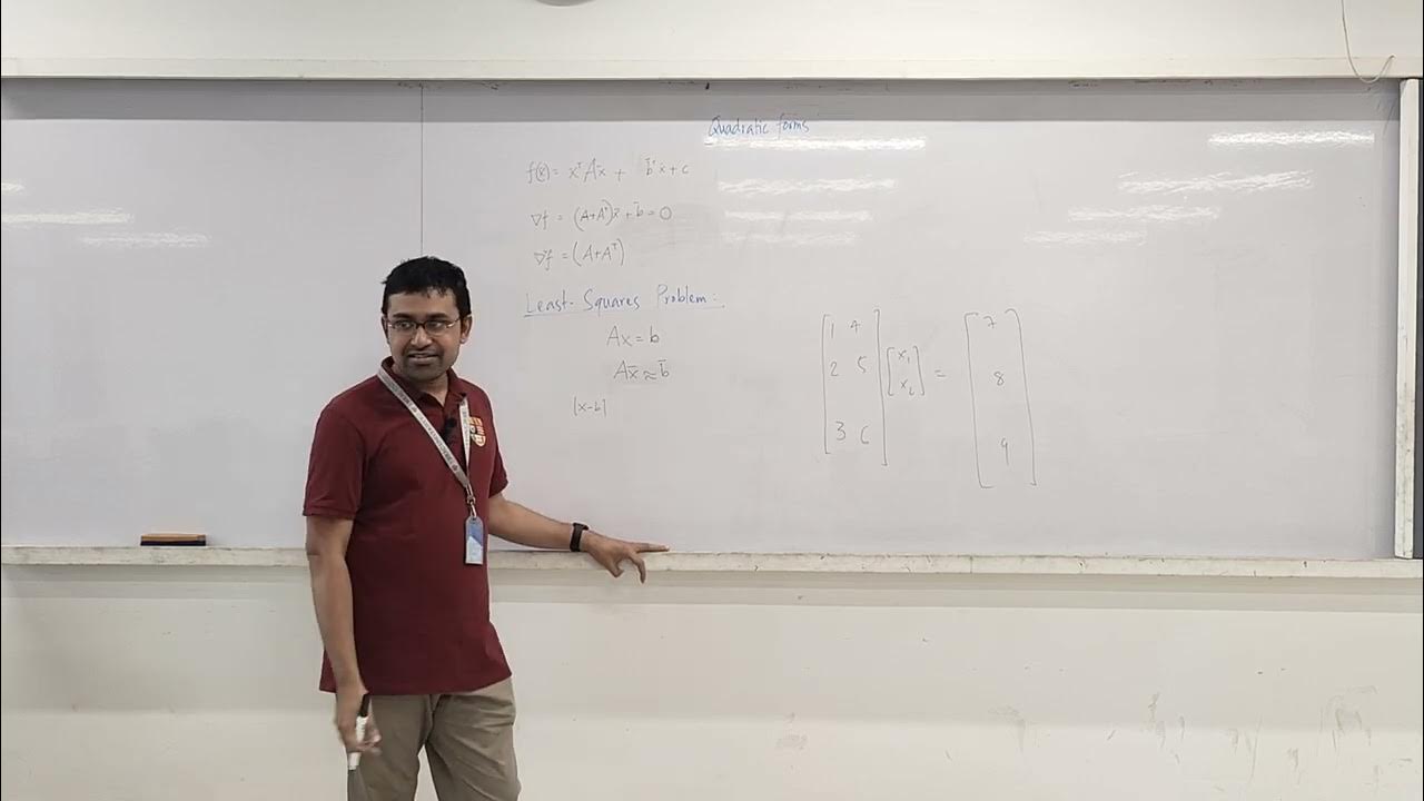 [CSE402] Optimization | Lecture 6: Linear Least Squares, Gradient Descent | 19 Feb '25 - YouTube