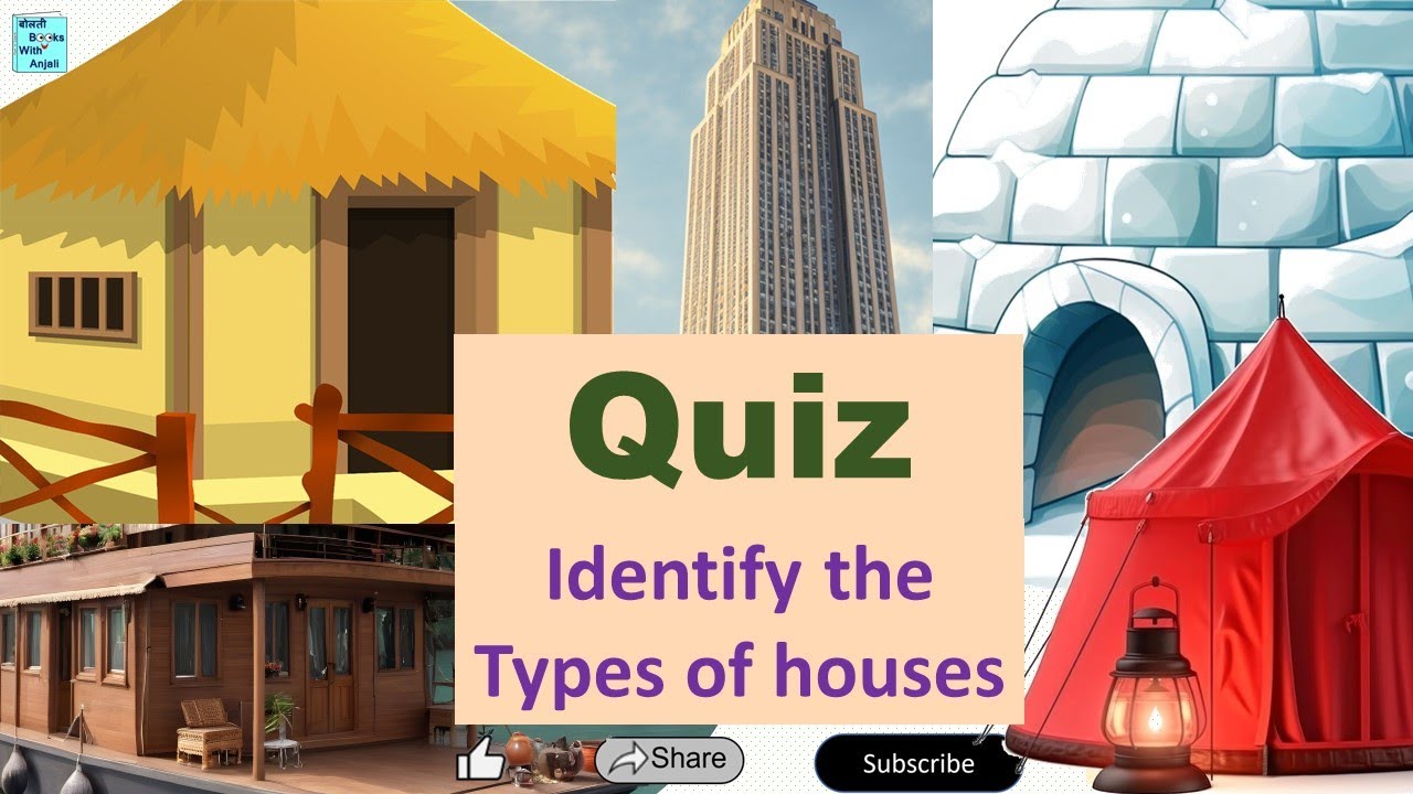 Quiz on different types of houses for kids. GK Quiz in English. EVS for ...