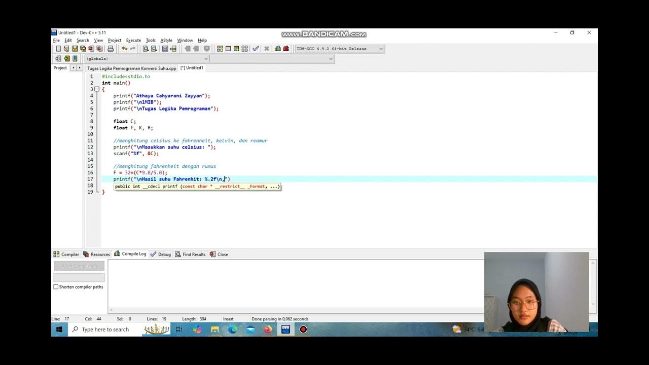 Tutorial Membuat Program Konversi Suhu dalam Aplikasi Dev C++ - YouTube