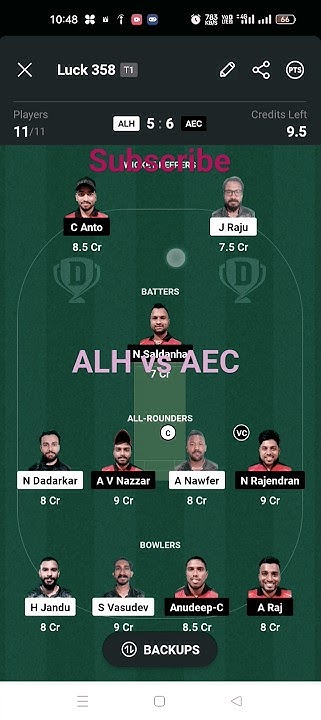 ALH vs AEC Dream11 | ALH vs AEC Dream11 prediction | ALH vs AEC kcc T10 | ALH vs AEC Dream11 ...