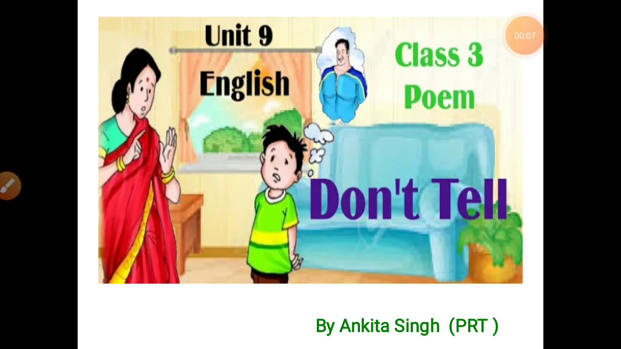 Don't tell (Poem ) Unit-IX - YouTube