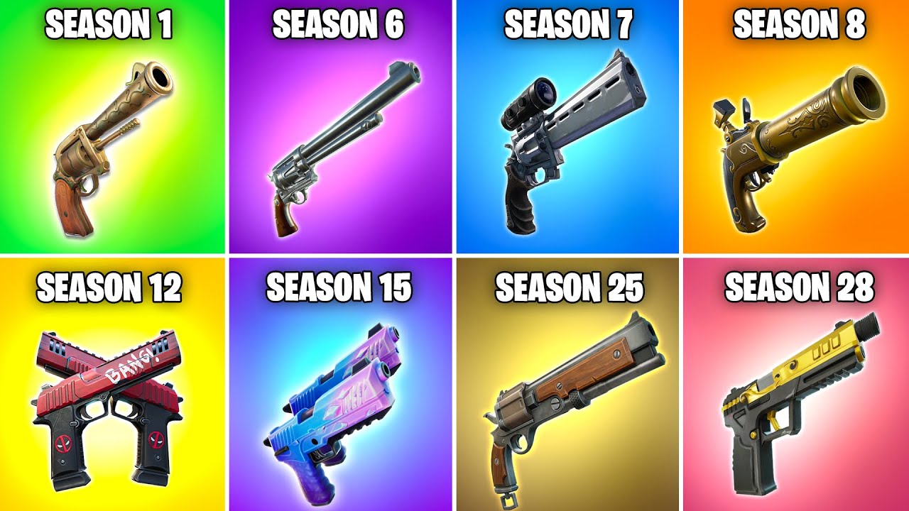 Evolution of All Fortnite Pistols (Chapter 1 Season 1 - Chapter 5 ...