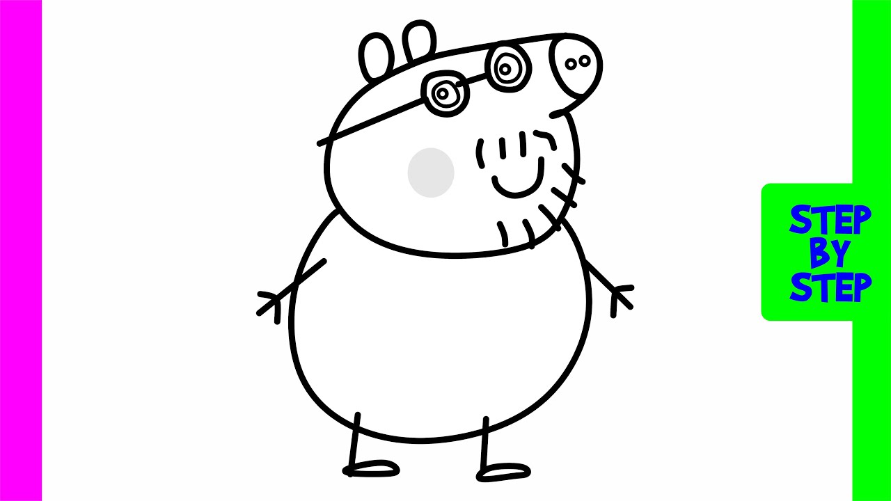 How to draw Daddy Pig #pepapig - YouTube