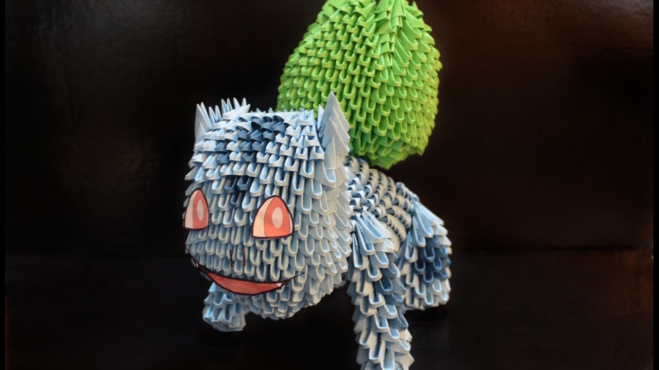 Part 1/4 - Origami 3D tutorial - How to make a Bulbasaur (Pokemon ...