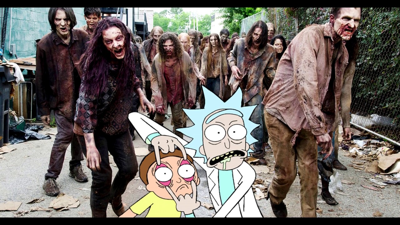 Rick and Morty on The Walking Dead Atraction - YouTube