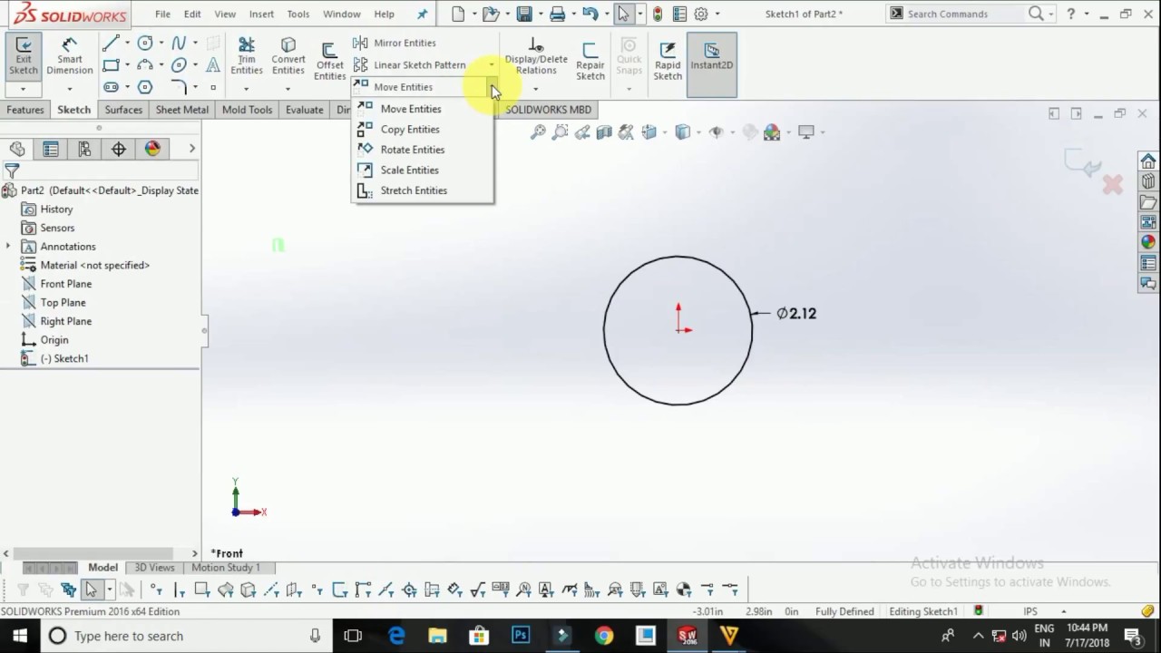 SolidWorks Sketch Move Rotate Copy Stretch And Scale Tamil YouTube SolidWorks Sketch Move Rotate Copy Stretch And Scale Tamil YouTube