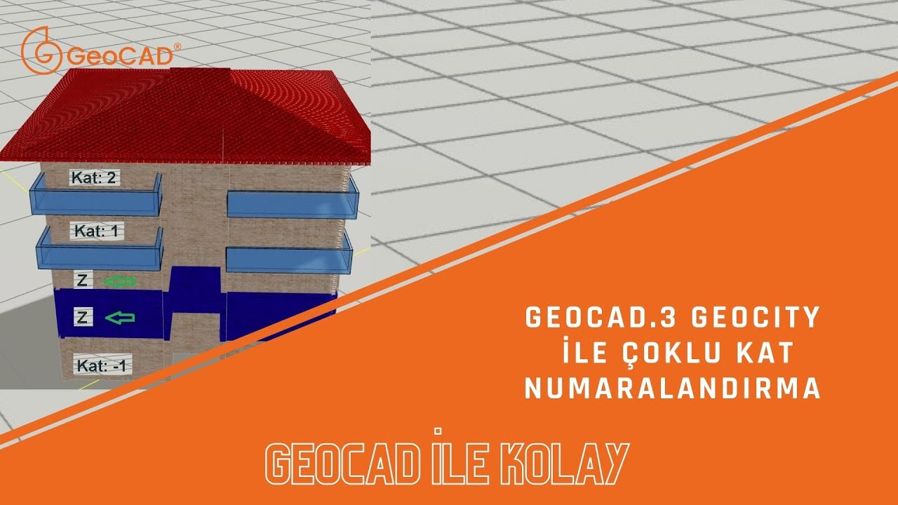 GeoCAD.3 GeoCITY ile Çoklu Kat Numaralandırma - YouTube