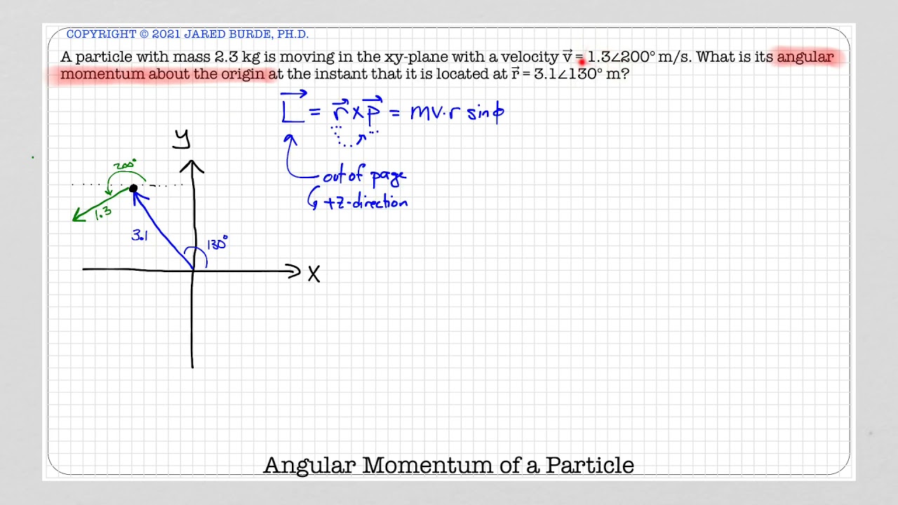 Example 13a-01: Finding the Angular Momentum of a Particle - YouTube