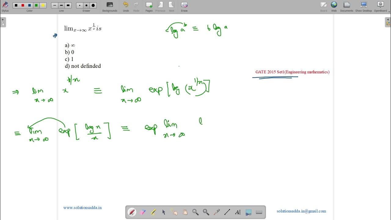 Gate 2015 Set 1 Em Calculas Limits Solutions Adda Gate Test Series Explained By