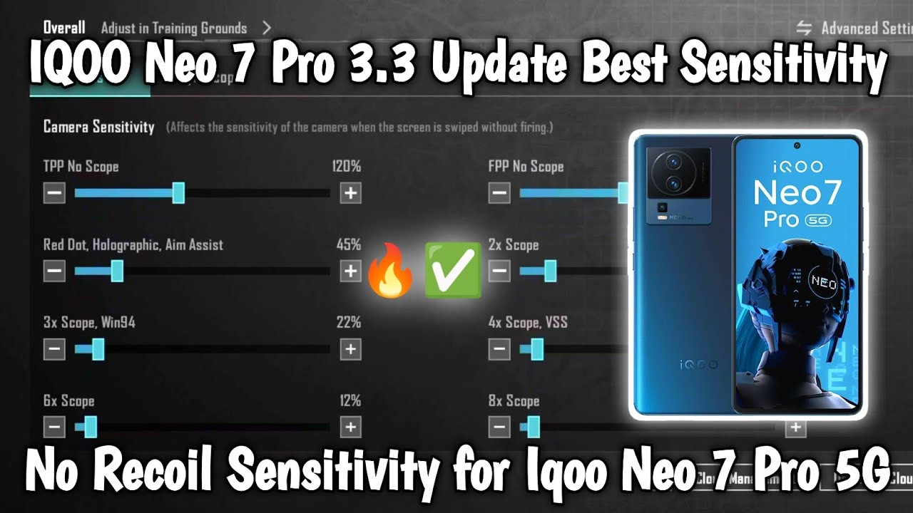 IQOO Neo 7 Pro 3.3 Update Best Sensitivity | No Recoil Sensitivity for ...