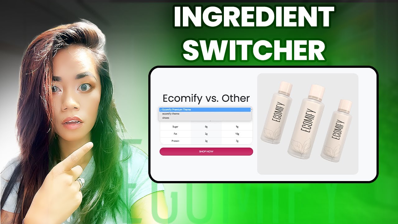 How to set up ingredient switcher on ecomify theme | shopify premium theme 2024 - YouTube