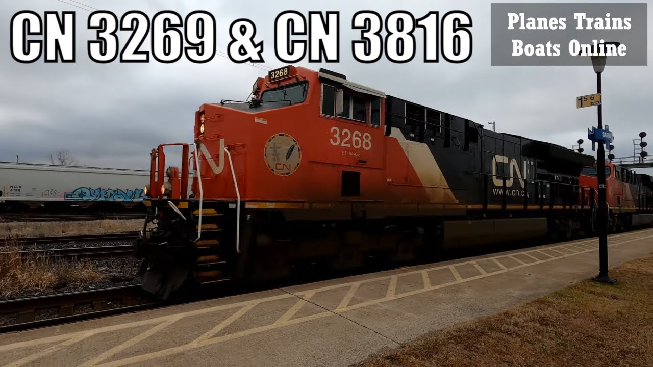 CN M302 CN 3269 & CN 3816 Locomotives Manifest Train Strathroy Sub 4K - YouTube
