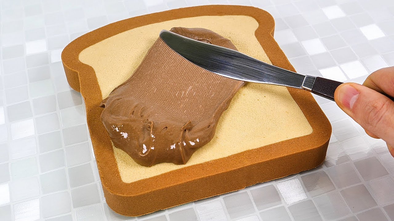 DIY How to Make Kinetic Sand Toast and Chocolate Butter Jam Slime Learn ...
