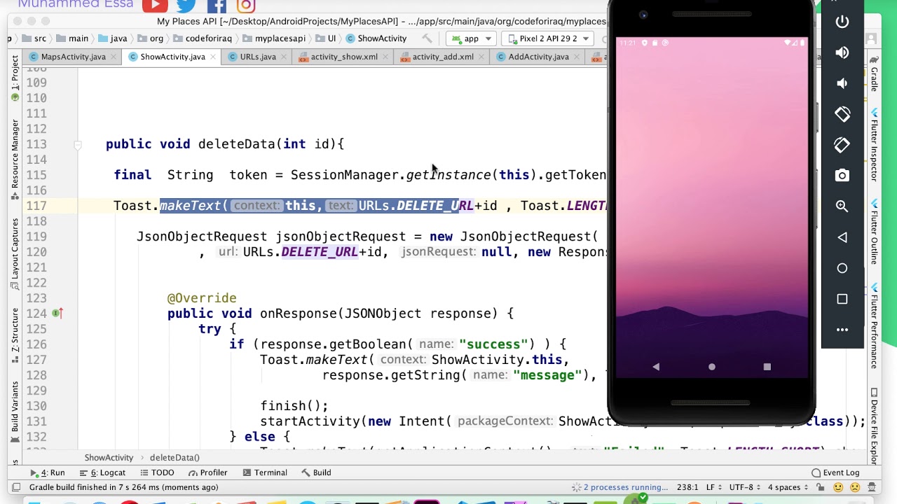 34 Android RESTful API Laravel with Google Maps delete data - YouTube