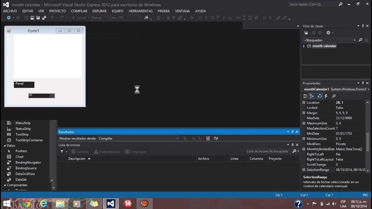 tutorial month calendar c# 2012 - YouTube