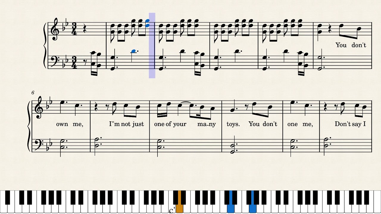 Lesley Gore - You Don't Own Me (Piano Tutorial) - YouTube