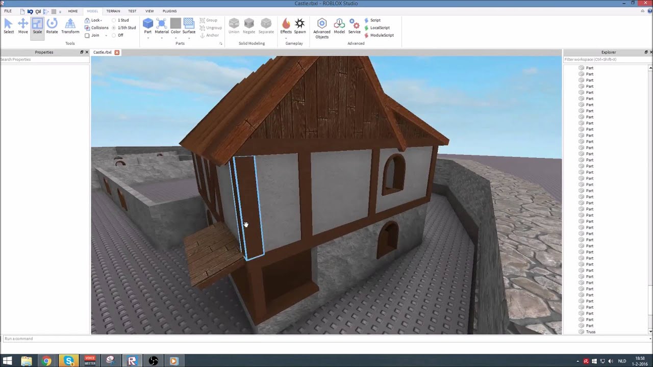 ROBLOX Speed build castle wall houses - YouTube