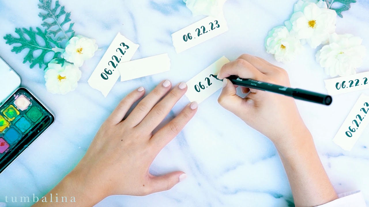 DIY Hand Lettering Dates For Wedding Invitation - YouTube