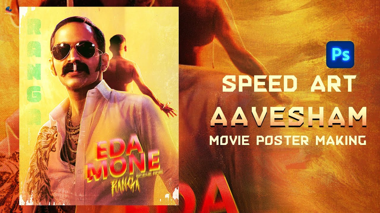 Avesham | Fafa | Jithu Madhavan | Poster Design | Photoshop - YouTube