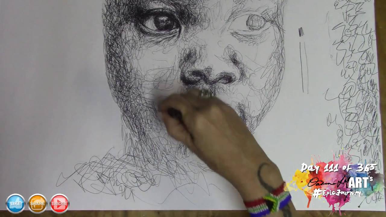 Scribble Drawing, a fun method - YouTube